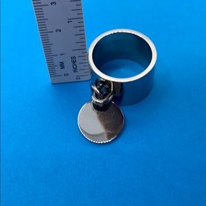 Jewelry | Silver Wide Band Disk Dangle Ring Size 11 | Poshmark